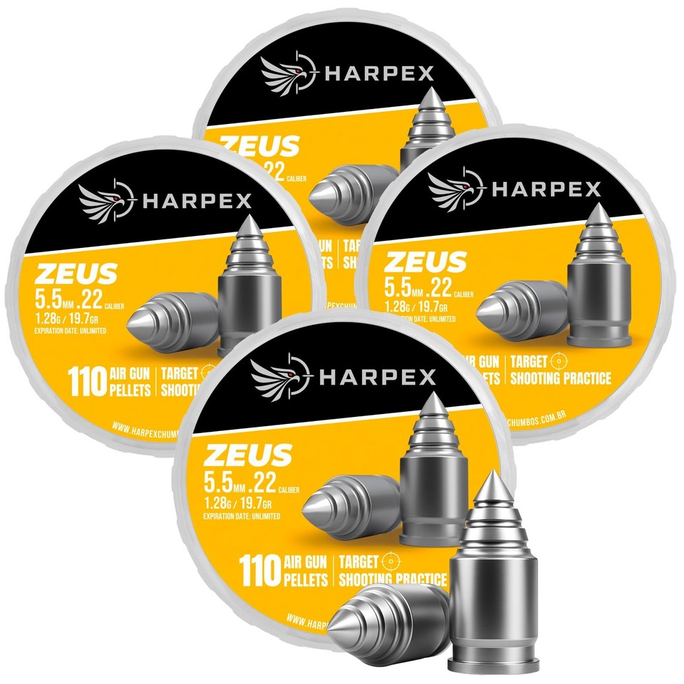 Harpex Zeus .22 (5.5mm) Cal Airgun pellets - Pointed very sharp 19.7gr ...