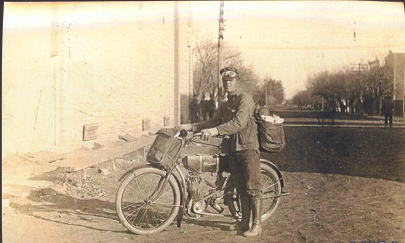 REAL PHOTO LITTLE ROCK ARKANSAS MOTORCYCLE MAILMAN CARRIER POSTCARD ...