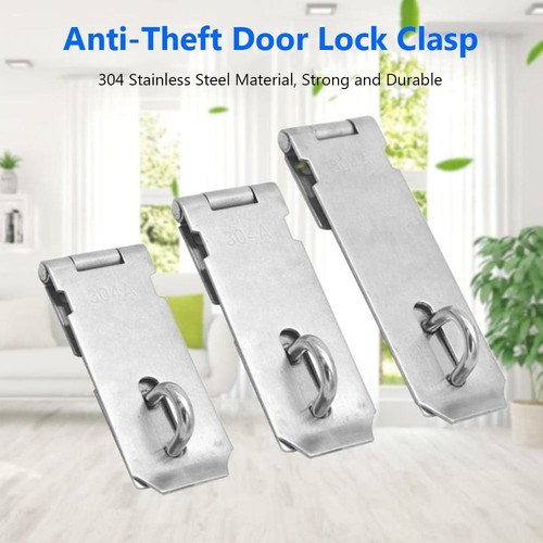 Stainless Steel Burglar-proof Gate Bolt Shed Latch Padlock Hasp Door ...