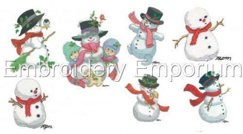 MACHINE EMBROIDERY DESIGNS USB - SNOWMEN COLLECTION 5X7 CHRISTMAS ...