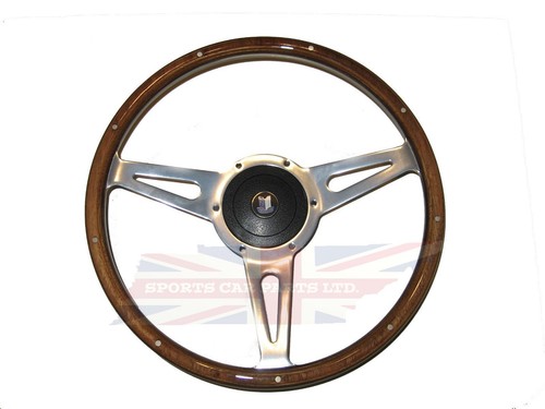 New 14" Laminated Wood Steering Wheel and Hub Adaptor Triumph Spitfire ...