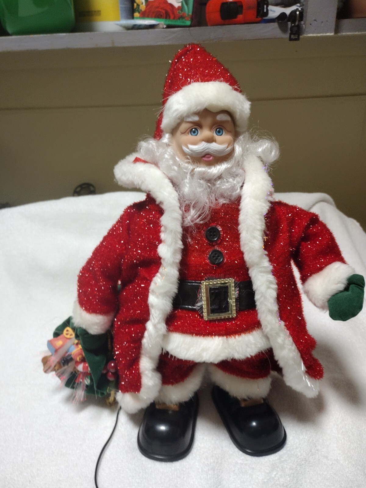 Vintage Fiber Optic color changing Musical Santa Claus 15 in tall | eBay