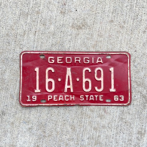 1963 Georgia License Plate 16 A 691 Garage Auto Ford Chevy Dodge YOM ...