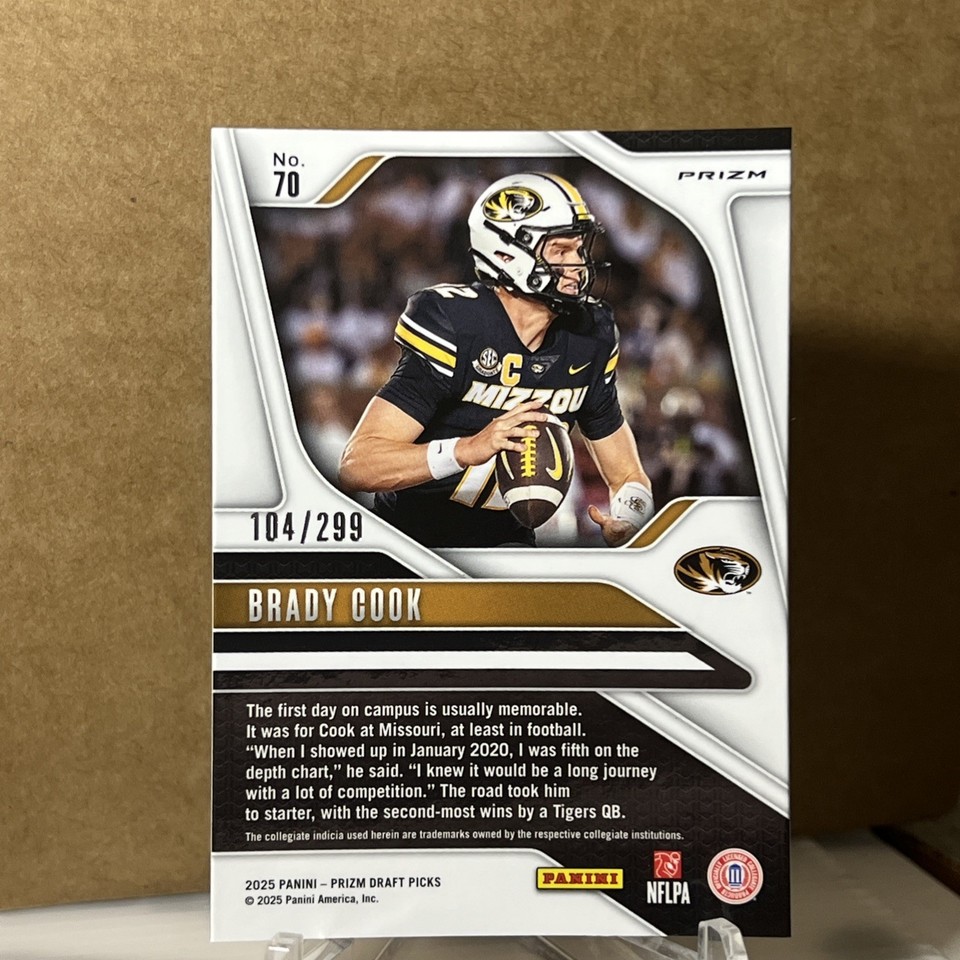 2025 Prizm Draft Picks Brady Cook Blue Wave Prizm RC 104/299 Mizzou NY ...