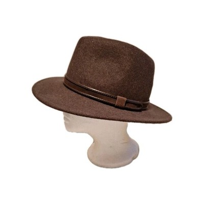 Stefeno Crushable Wool Fedora Hat 59 L 7 3/8 Brown Water Repellent Made ...