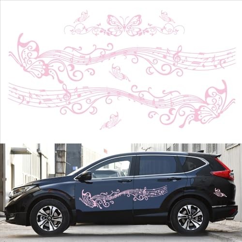 Fun Note Graphic car Stickers Butterfly Creative Decoration Hood Door ...