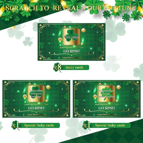 Jetec 60 Pcs St. Patrick's Day Scratch Off Fortune Cards Irish Party ...