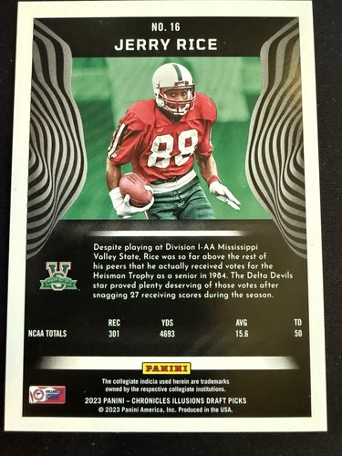 2023 Panini Chronicles Draft Picks Illusions Red #16 Jerry Rice /149 | eBay