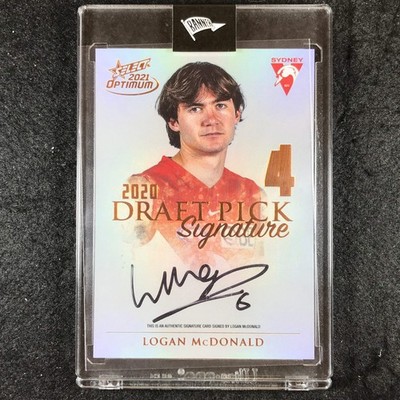 2021 Select AFL Optimum LOGAN MCDONALD Draft Pick Signature Copper 87/ ...