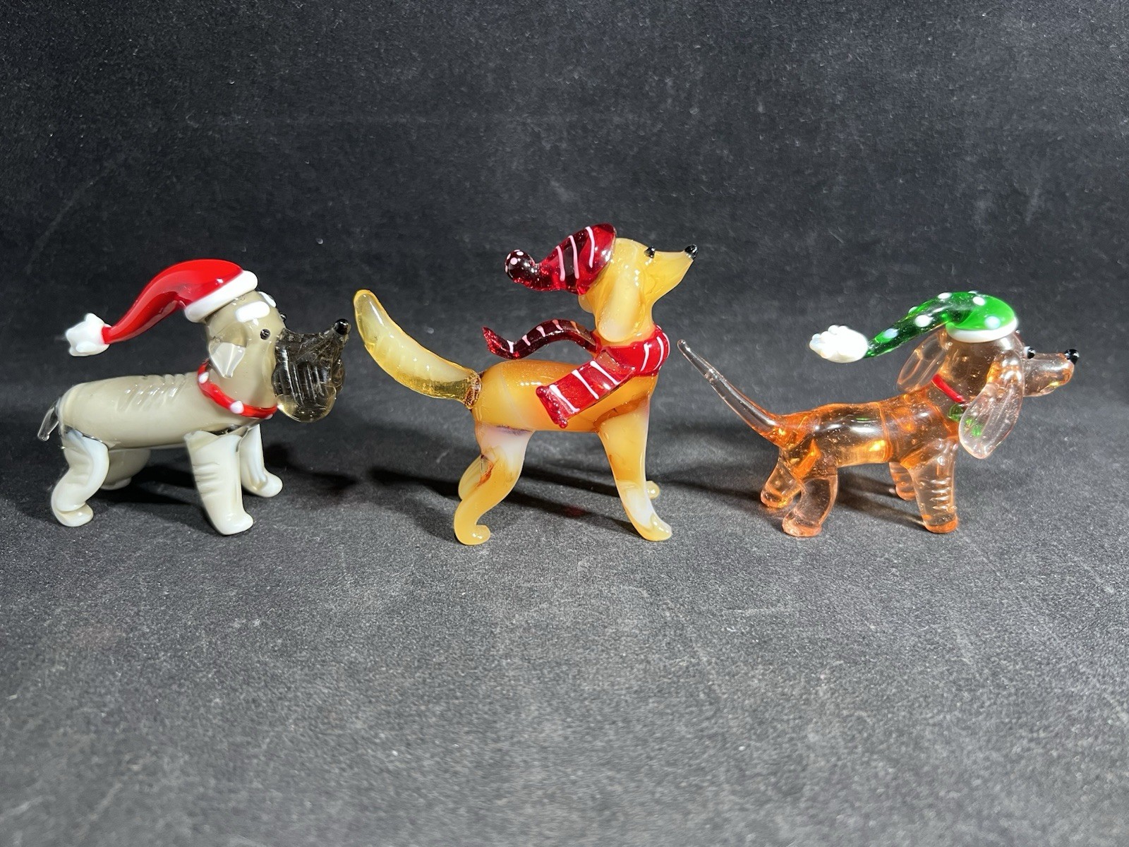 Complete Set of 4 PIER 1 Park Avenue Puppies & Poodle Christmas Glass ...