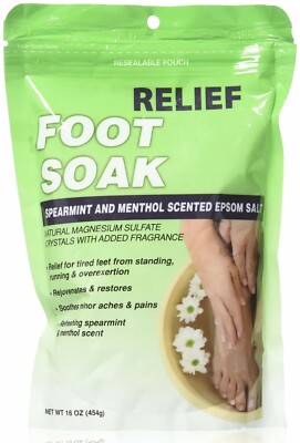 Relief MD Foot Soak Spearmint & Menthol Epsom Salt, 16 oz | eBay