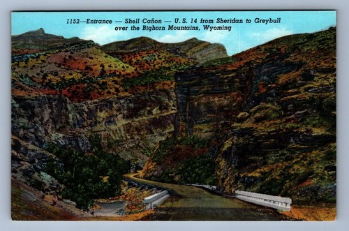 Postcard Vtg Wyoming Shell Canyon Bighorn Mountains US 14 Sheridan To ...