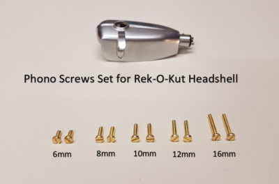 Phono Screw Set made of Brass for REK-O-KUT Headshell / non-magnetic ...