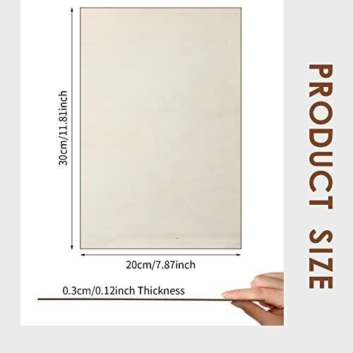 24 Pcs 1/8 Inch Balsa Wood Sheets for Crafts 3 mm Thick Craft Wood ...