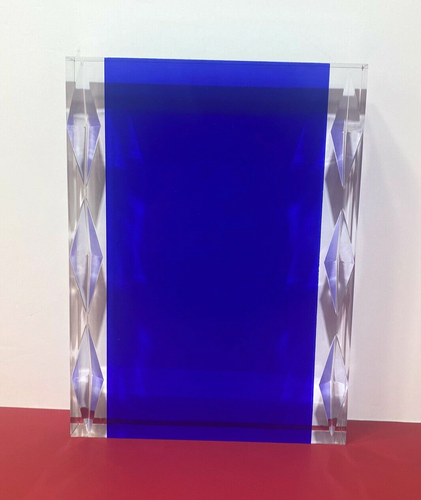 A7014-15-16 Freestanding Acrylic with Blue Background and Carved Jewel ...