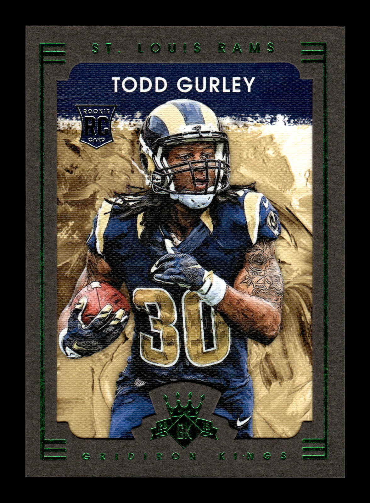 2015 Panini Gridiron Kings #102 Todd Gurley Green Frame SP Rookie RC ...