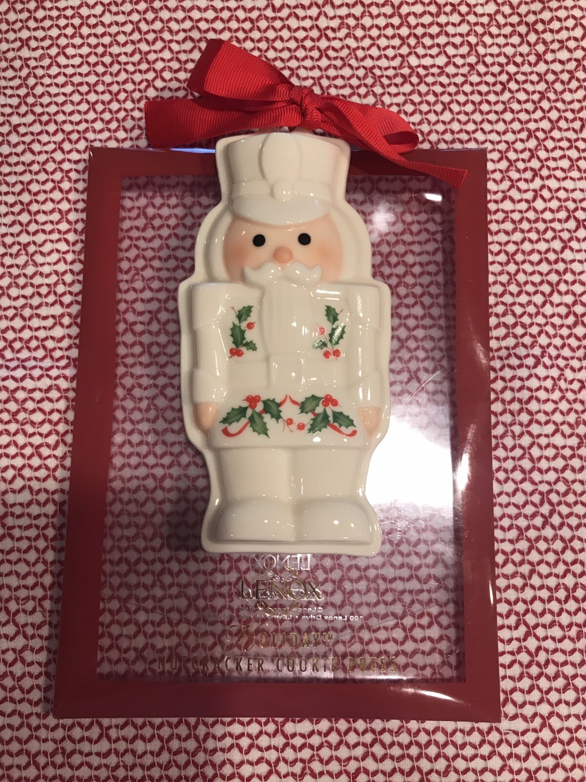 New Lenox Nutcracker Porcelain Cookie Press Christmas Holiday Ornament ...