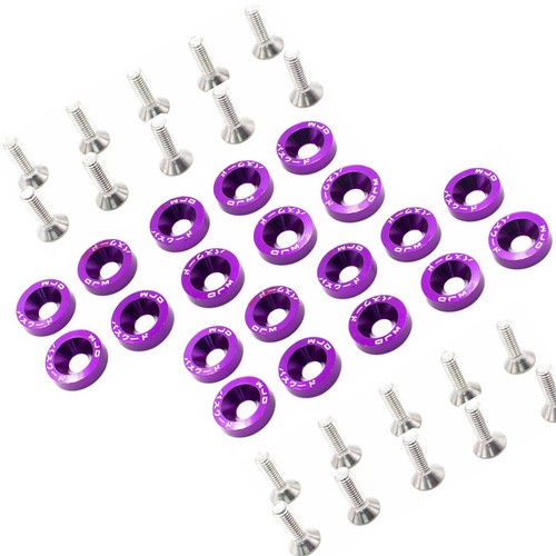 20xJDM Billet Aluminum(PURPLE) Fender/Bumper Washer/Bolt Engine Bay ...