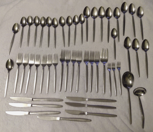 Oxford Hall Stainless Steel Japan Flatware Set 51 Pieces Spoon Knives Fork Ladle | eBay