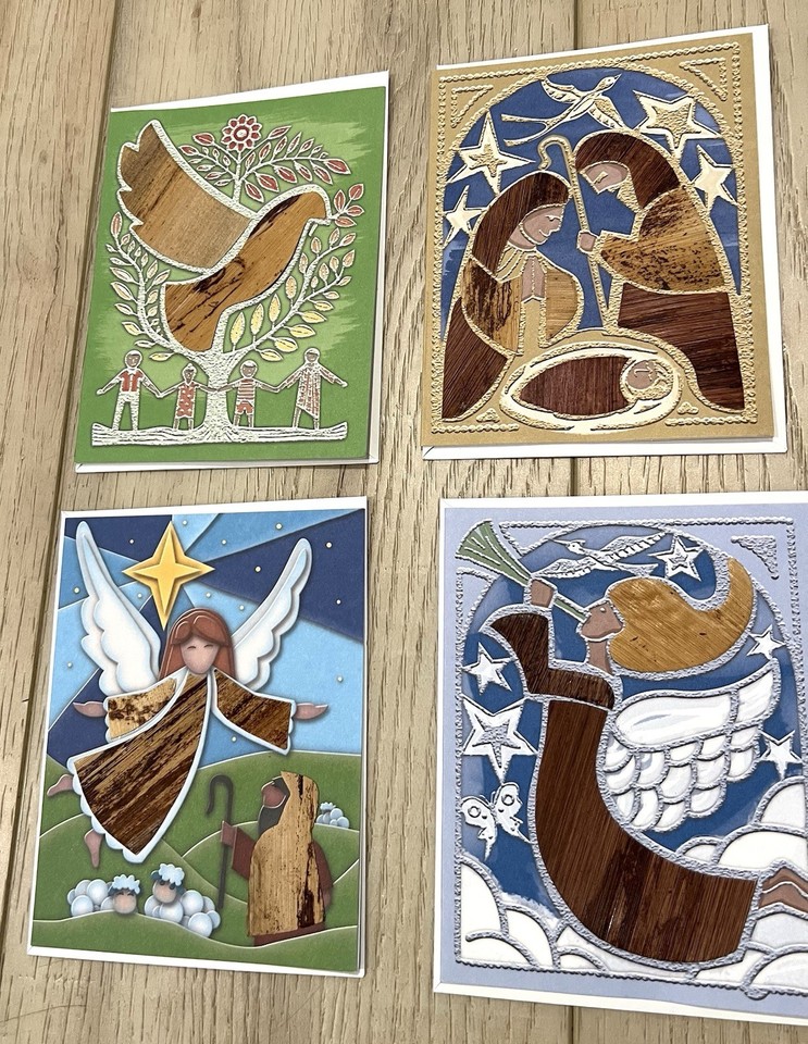 6 Handcrafted In Haiti Banana Bark Christmas Religious Greeting Cards 5 ...
