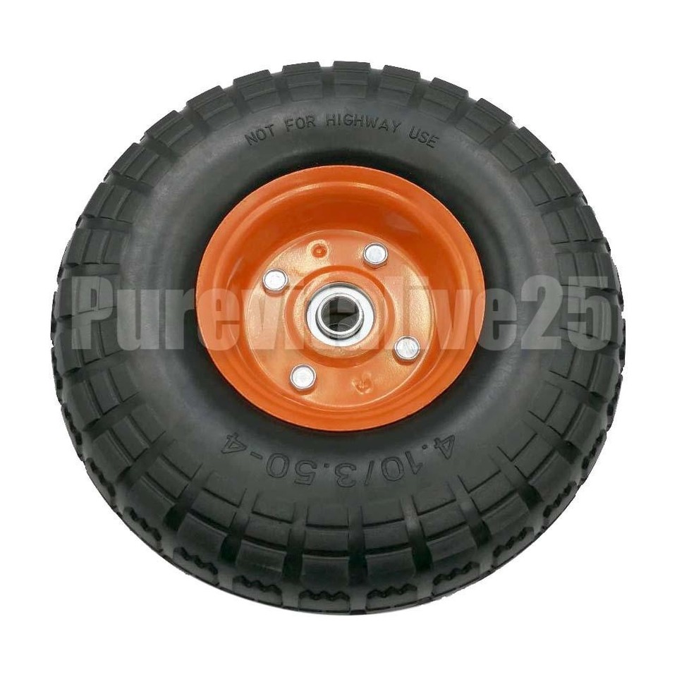 2X Hand Trolley Wheel Puncture Proof 3.50-4 Solid Jockey Wheels Tyre ...
