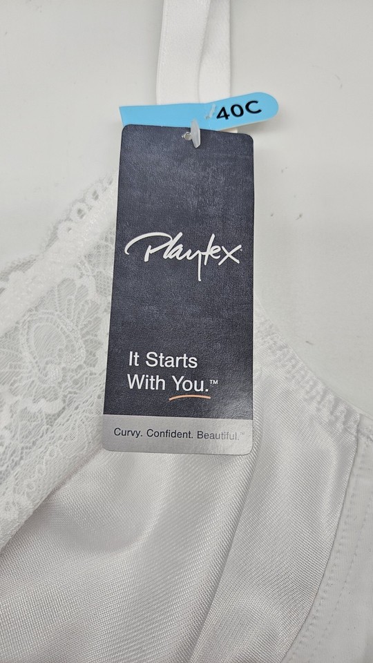 Playtex Curvy Soft Cup Underwire Bra Lace P04422 White 40C 40DD 42C | eBay