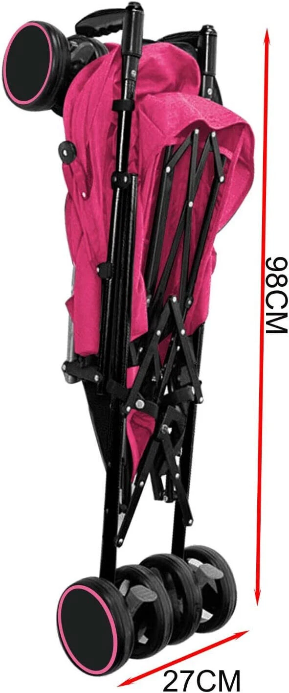 Foldable Reclining Stroller Buggy Pram with Rain Cover and Footmuff, 5 ...