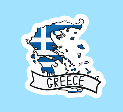 Greece Flag Sticker Winscreen Windshield Bottle Laptop Sticker Decal ...