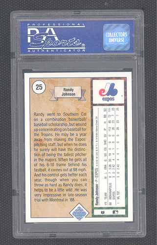 1989 Upper Deck Randy Johnson #25 Star RC Rookie PSA 10 GEM | eBay