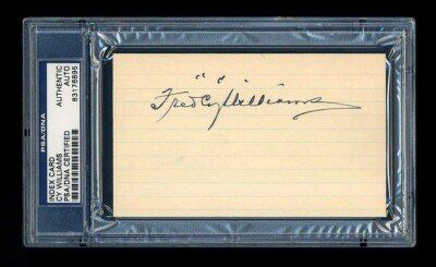 CY WILLIAMS SIGNED INDEX CARD PSA/DNA CHICAGO CUBS PHILLIES NOTRE DAME ...