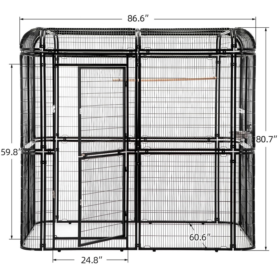 Large Walk in Aviary Bird Cage Parrot Macaw Flight Cage Finch Pet House ...