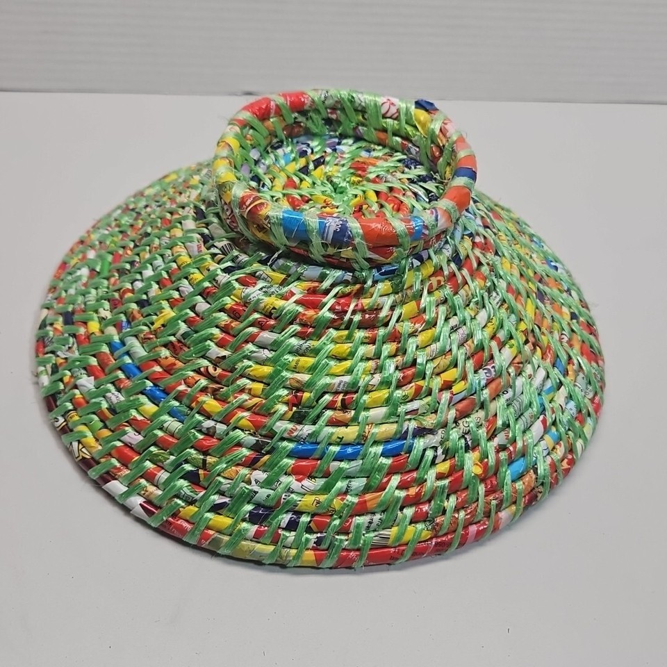 Candy Wrapper Woven Basket Bowl and 4 drink coasters | eBay