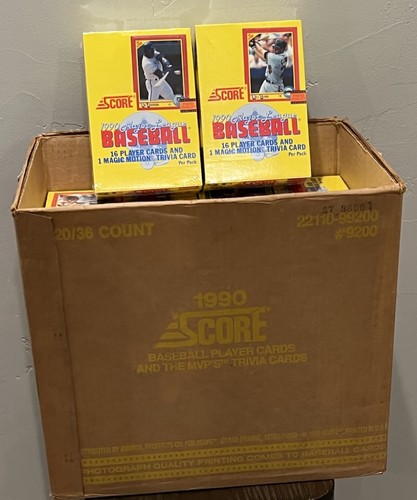 (1) 1990 Score Baseball Factory Sealed Wax Box 36 Packs!! Bo Jackson 🔥 ...