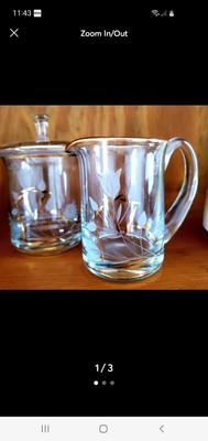 Vtg Romanian Crystal Handcrafted 24 Karat Gold Gilded Tulips Creamer ...