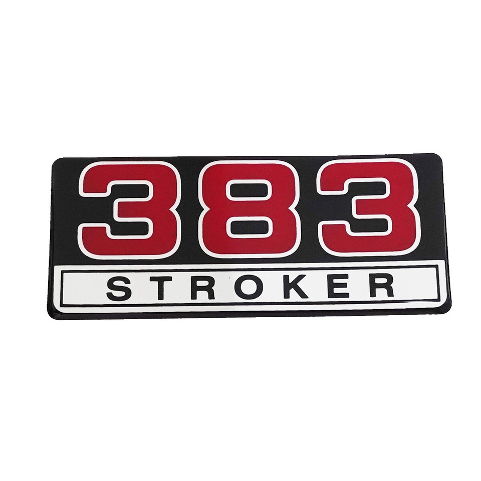 2X 383 Stroker 6.3L Engine Emblems Badges Red & Black & Chrome | eBay