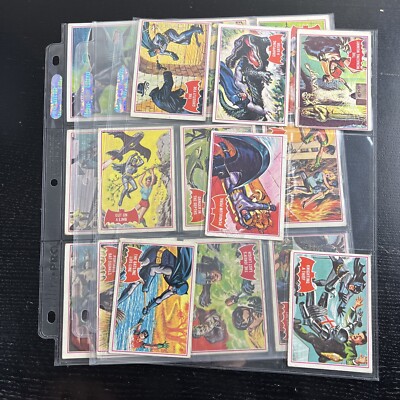 Topps 1966 Batman Red Bat Cards 28 card lot Robin Catwoman Riddler ...