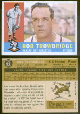 (10361) 1960 Topps 66 Bob Trowbridge Athletics-EM | eBay