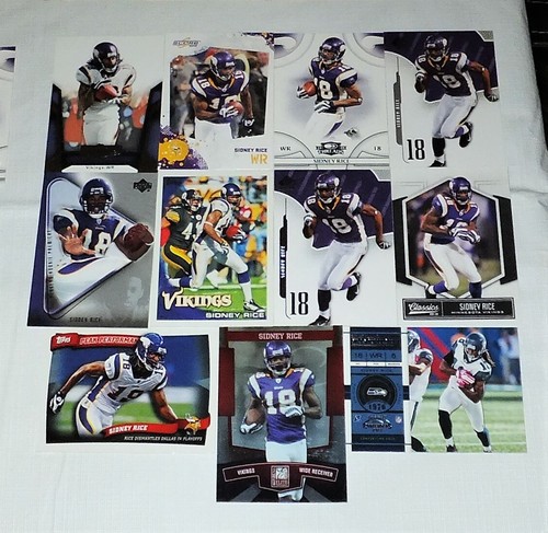 SIDNEY RICE - Wide Receiver - Vikings / Seahawks - 11 card Assorted lot ...