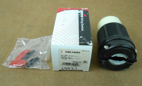 1 NIB COOPER WIRING CWL1420C CONNECTOR 20A 20 AMP 3P 4W 125/250V NEMA ...