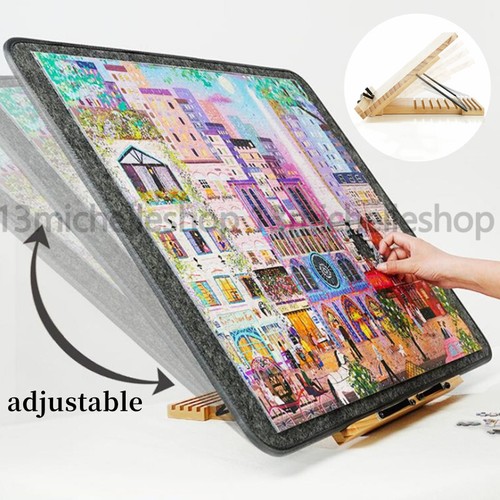 Puzzle Board Adjustable Wooden Puzzle Easel Portable Jigsaw Puzzles for ...