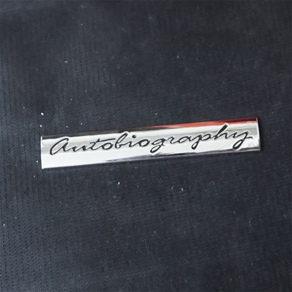 2PCS Chrome Silver autobiography Black Metal Emblem Badge Sticker Decal ...