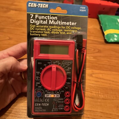 Cen-Tech 7 Function Digital Multimeter 90899 Battery Tester Voltage 10 ...