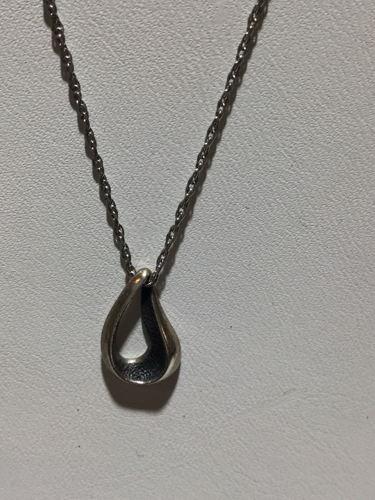 Sterling Silver Tear Drop Style Pendant With 18’’ Chain | eBay