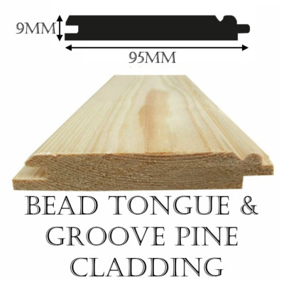 Pine Timber Cladding Reed Bead Butt Tongue & Groove 9x95m Wall Paneling ...