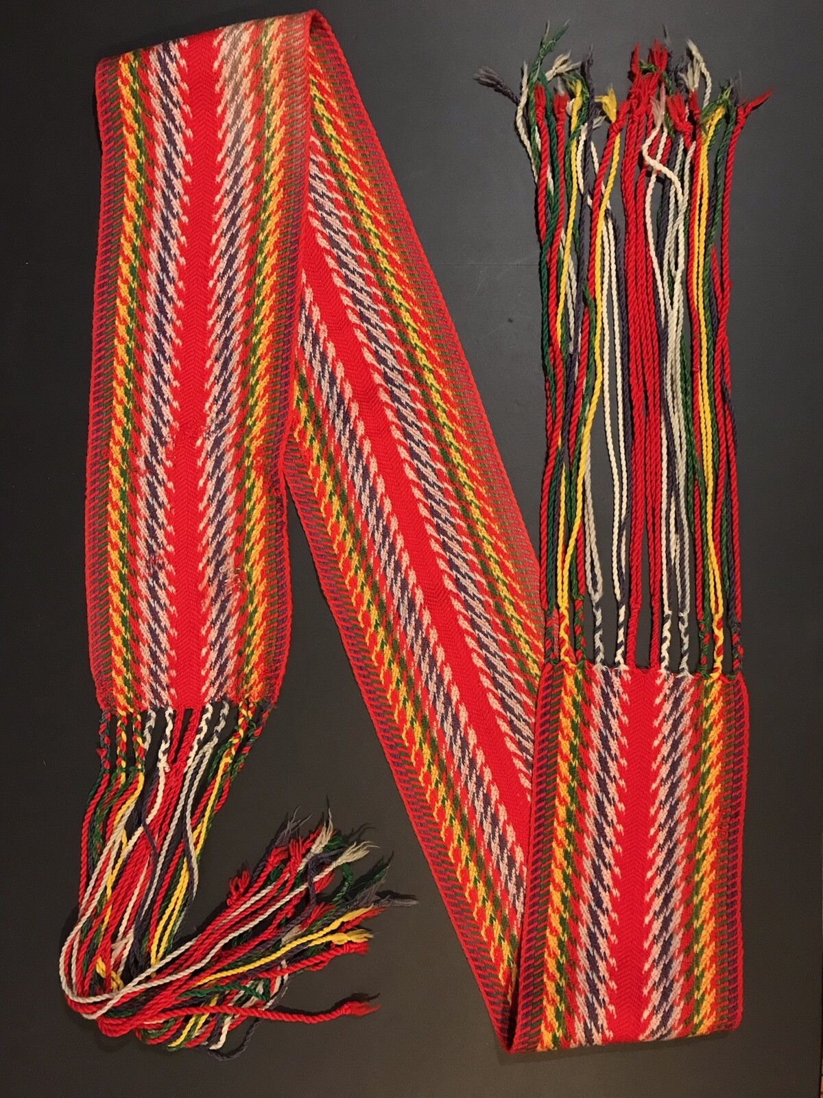 EXCEPTIONAL HURON MULTICOLOR EYE DAZZLER DESIGN FINGER WOVEN SASH ...