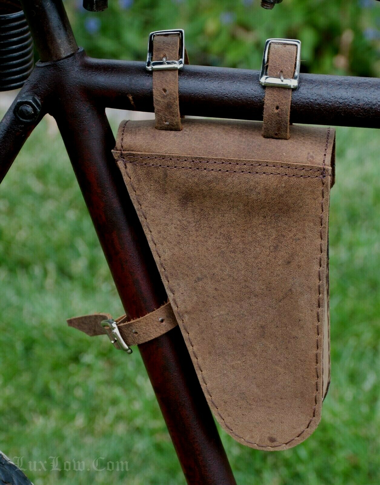 Vintage Brown Leather Bike Frame TOOL BAG POUCH TOC Bicycle Road Fixie ...