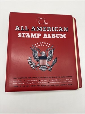 The All American Stamp Album Red 1972 - 530+ Stamps | eBay