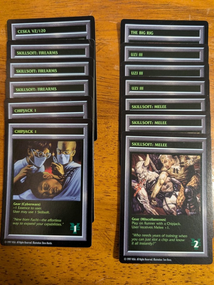 97-98 Shadowrun TCG cards to use in Catalyst Edgezone Shadowrun Game x2 ...