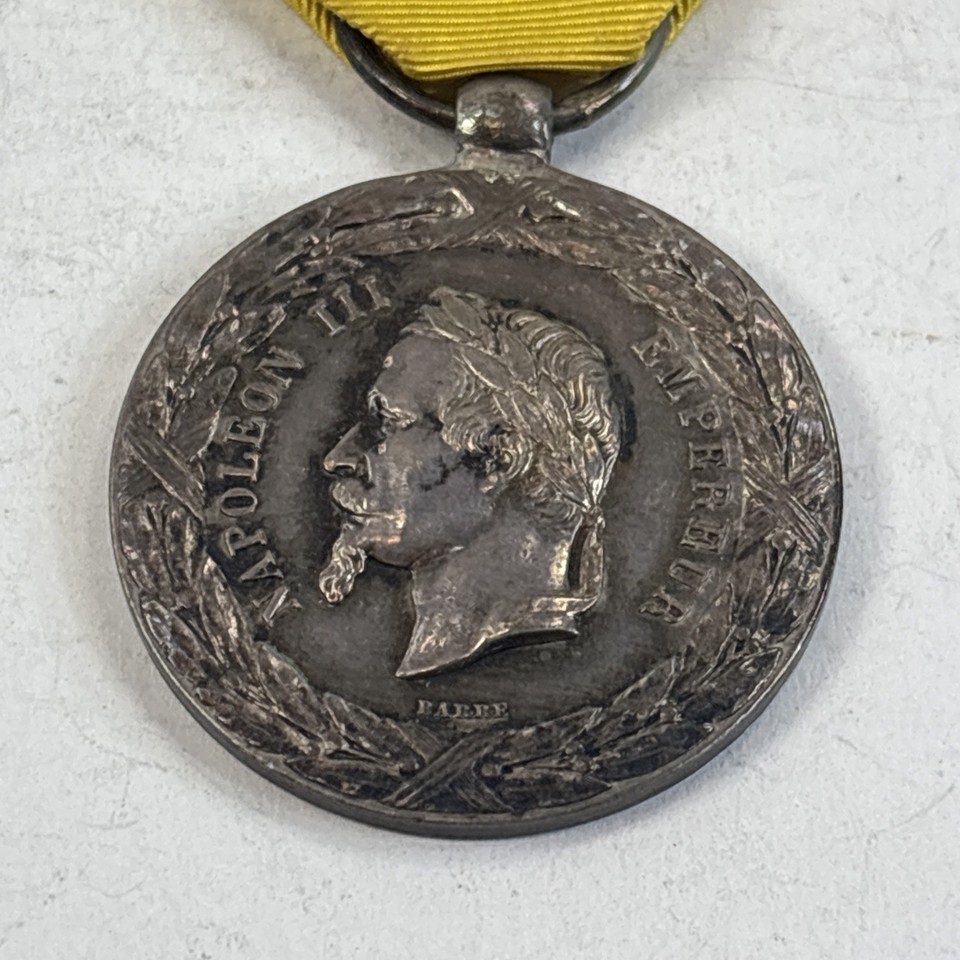 French 1860 China Expedition Commemorative Medal Ribbon Award Napoleon ...