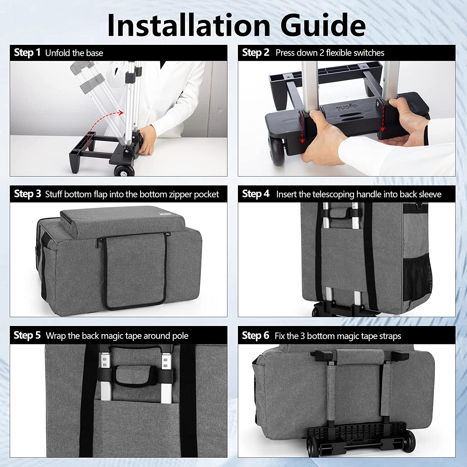 Rolling Desktop Computer Carrying Case with Wheels Double Layers | eBay